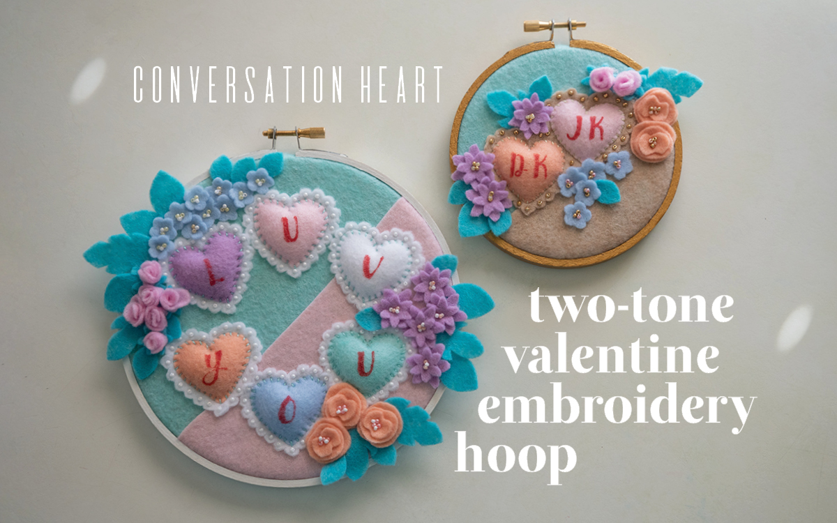 Valentine’s Day Embroidery Hoop Pattern – Conversation Hearts | Jessica ...